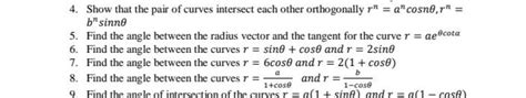 4 Show That The Pair Of Curves Intersect Each Other Orthogonally Rn Anco