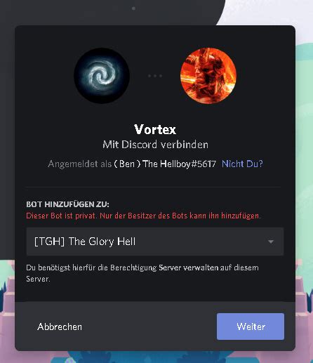 Cant Invite The Bot · Issue 57 · Jagrosh Vortex · Github