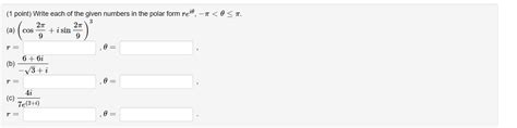 solved 1 point write each of the given numbers in the form