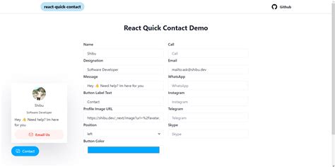 Github Nshibureact Quick Contact A Simple Floating Contact Widget