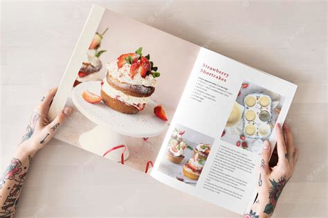 Premium Psd Cookbook Mockup With Dessert Recipes Premium Psd Cookbook Mockup With Dessert Recipes