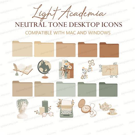 Boho Desktop Folder Icons Mac Windows Botanical Folder Icons Beige And Green Aesthetic Organizer