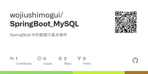 Github Wojiushimoguispringbootmysql Springboot 中的数据库基本操作