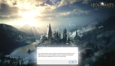 how to fix out of video memory error in hogwarts legacy