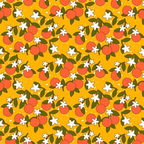 Doodle Oranges Pattern 20637399 Vector Art At Vecteezy