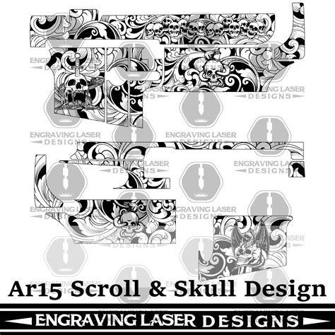 Engraving Laser Designs Ar15 Scroll And Skull Design Inspire Uplift