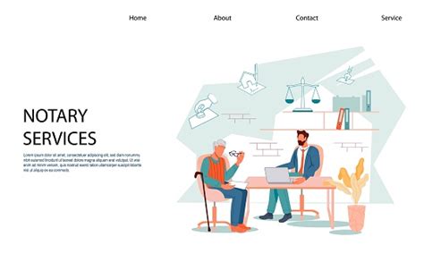 공증인 서비스 웹 사이트 배너 템플릿 변호사 사무실에서 노인과 함께 공증인에 대한 스톡 벡터 아트 및 기타 이미지 공증인 고객 노인 Istock