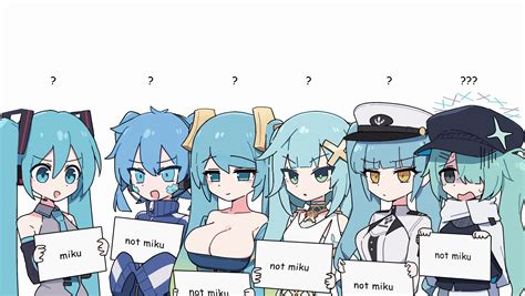 Hatsune Miku Sona Faruzan Hiyori Ene And 1 More Blue Archive And