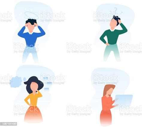 브레인 스토밍 개념입니다 생각 하는 사람들의 그림의 컬렉션입니다 현대 비즈니스 아이디어입니다 개념에 대한 스톡 벡터 아트 및