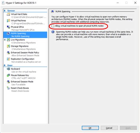Numa Spanning And Virtual Numa Settings