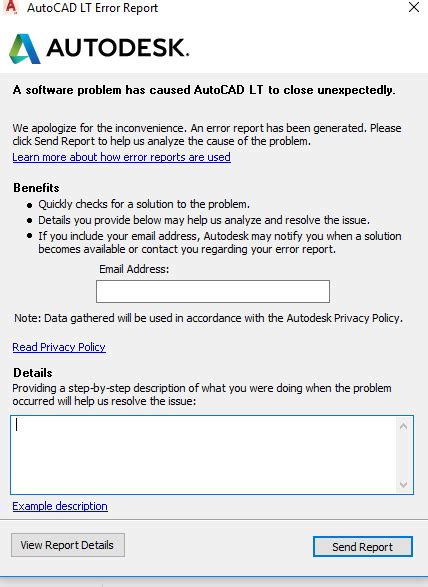 A Software Problem Has Caused [ ] To Close Unexpectedly When Launching An Autodesk Software