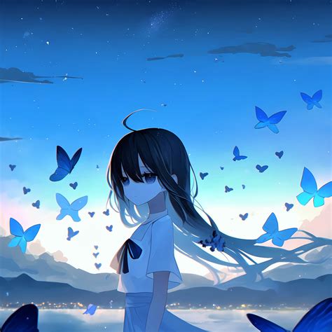 Sad Girl Wallpaper 4k Anime Girl Mood Butterflies