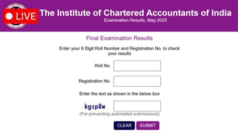 Icai Ca Result 2025 Download Foundation Inter Final