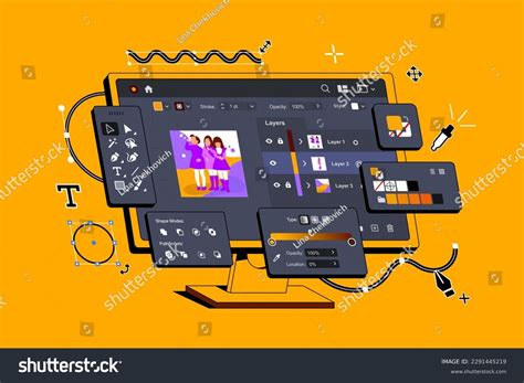Program Illustrators Application Creating Drawing Vector Stock Vector Royalty Free 2291445219