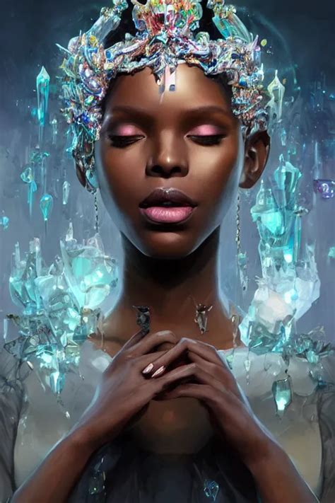 Beautiful Black Model Wearing Crystal Crown Full Of Stable Diffusion OpenArt
