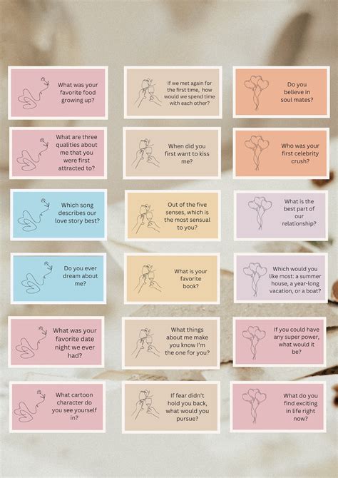 Printable Couple Questions Cards Couple Conversation Cards Relationship Questions Couples