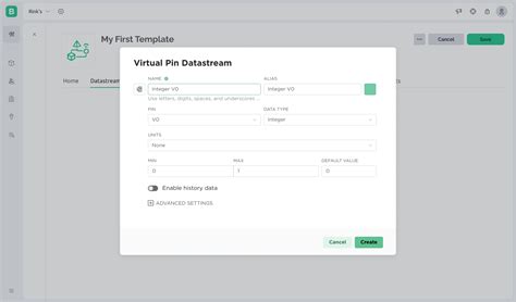 set up datastreams blynk documentation
