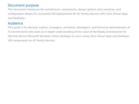 Document Purpose And Audience Vdi Design Guide—citrix Virtual Apps And Desktops On Dell Emc Xc