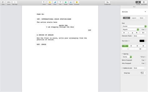 movie script format