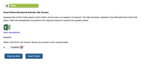 Solved Excel Online Structured Activity Net Income Suppose Chegg