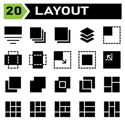 Layout Icon Set Include Layout Grid Dashboard Interface User