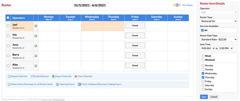 Rostering Overview Simple Salon