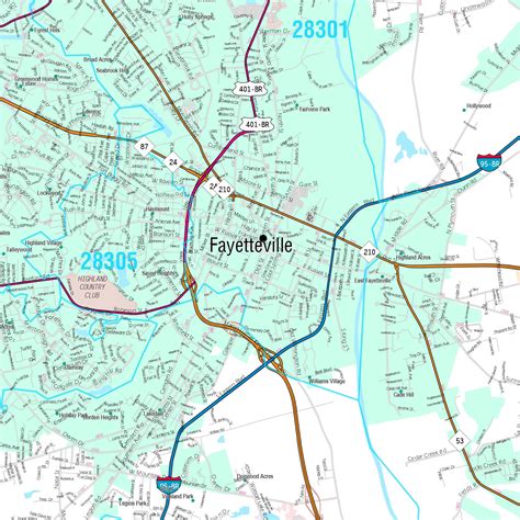 Fayetteville Zip Code Map