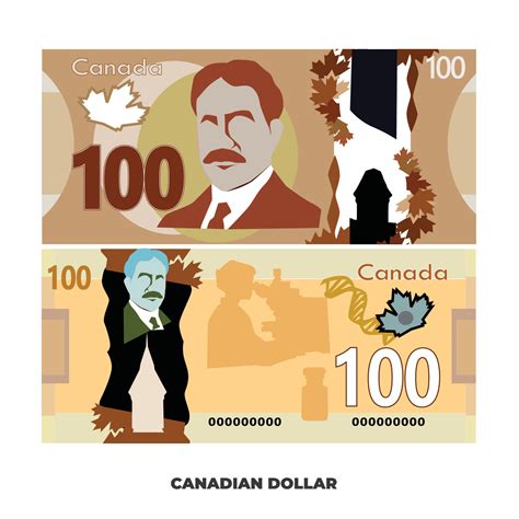 Vector Illustration Of 100 Canadian Dollar Note Isolated On White Background Scalable And