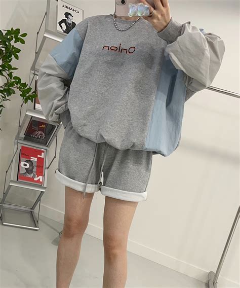 여성 트레이닝복 오버핏 맨투맨 반바지 츄리닝 세트