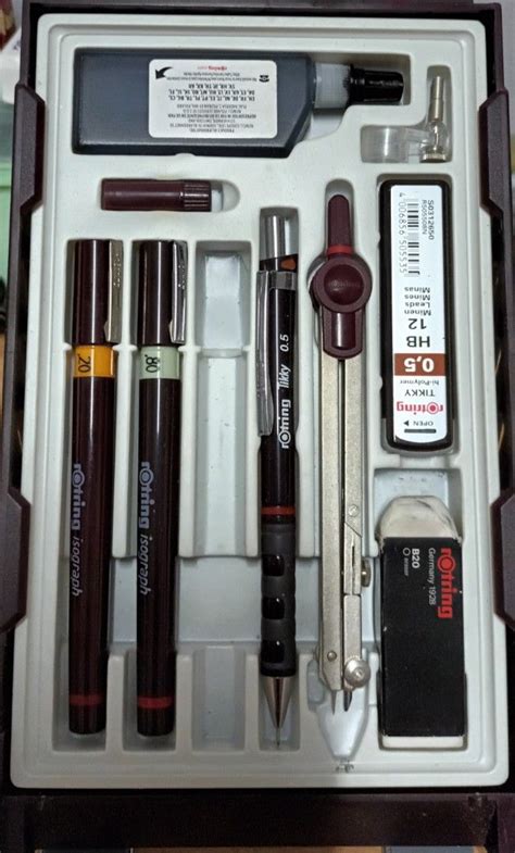 Rotring College Set Or Technical Pen Set With Compass And Adapter On Carousell
