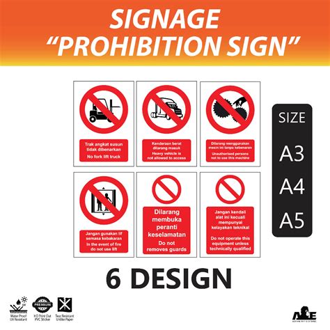 Prohibition Sign 2 No Fork Lift No Heavy Vehicle No Unauthorised Use Do Not Use Lift