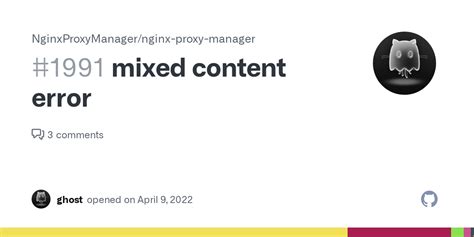 Mixed Content Error · Issue 1991 · Nginxproxymanagernginx Proxy