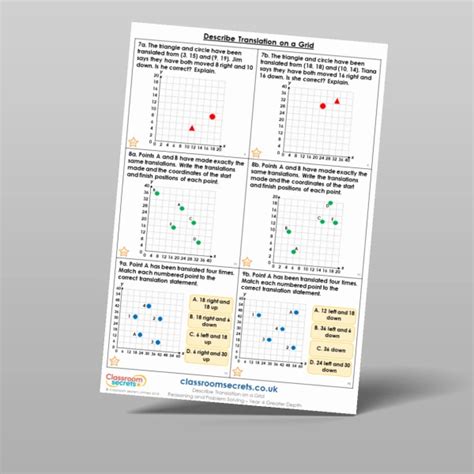 Year 4 Describe Translation On A Grid Reasoning And Problem Solving Resource Classroom Secrets