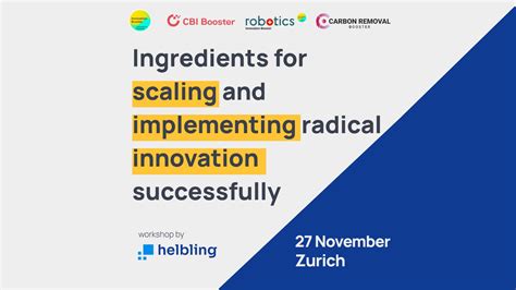 Workshop Scaling And Implementing Radical Innovation Dedicated To Startups Innovation
