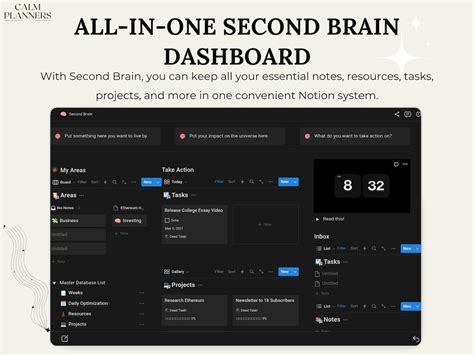 Notion Second Brain Template Notion Dashboard Notion Template 2023