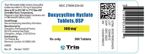 Dailymed Doxycycline Hyclate Tablet