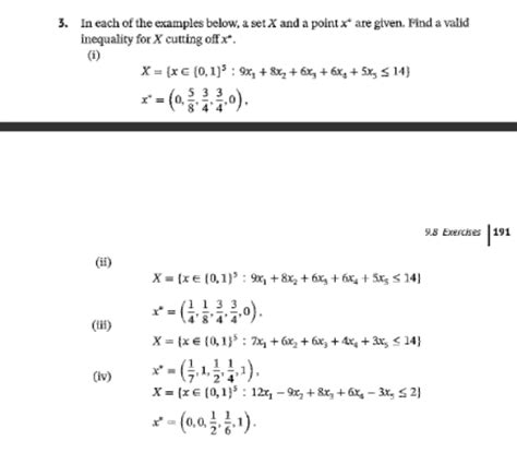 Solved In Each Of The Examples Below A Set X And A Point X4 Chegg Com