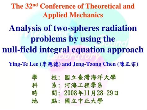ppt analysis of two spheres radiation problems by using the null