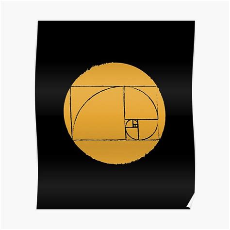Circle Golden Ratio Spiral Fibonacci Sequence Sketch Poster For Sale
