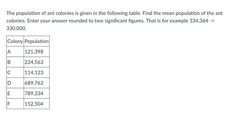 Solved The Population Of Ant Colonies Is Given In The