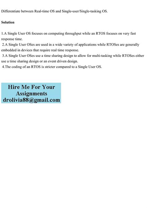 Differentiate Between Real Time OS And Single UserSingle Tasking OS Pdf Operating Systems