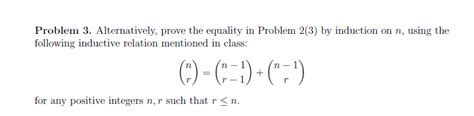 Solved Problem Alternatively Prove The Equality In Chegg Com