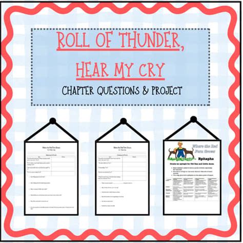 Roll Of Thunder Hear My Cry Chapter Questions And Project Tpt