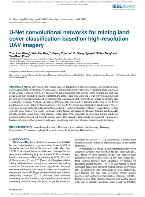 Pdf U Net Convolutional Networks For Mining Land Cover Classification Based On High Resolution