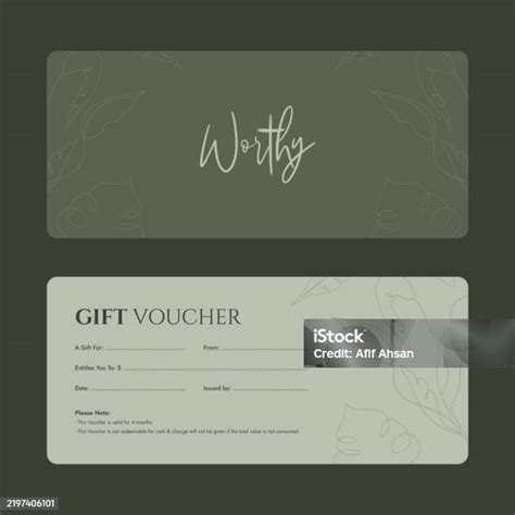기프트 카드 템플릿 기프트 바우처 템플릿 앞면과 뒷면 바우처 상품권 쿠폰 인쇄 준비 할인 템플릿 디자인 쇼핑 미니멀 로열티 카드 마케팅 캠페인 광고 개념에 대한 스톡 벡터