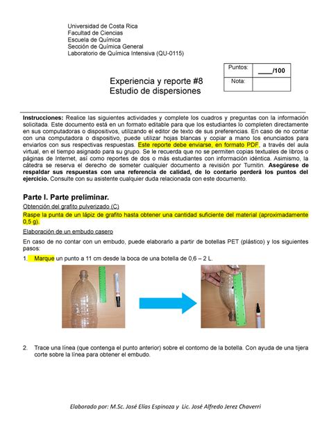 Estudio De Dispersiones Universidad De Costa Rica Facultad De
