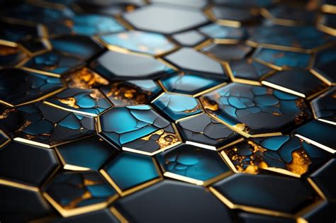 Ilustración En 3d De La Estructura Hexagonal Vector Premium Generado Con Ia