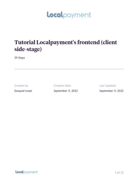Tutorial Localpayments Frontend Client Side Stage Pdf