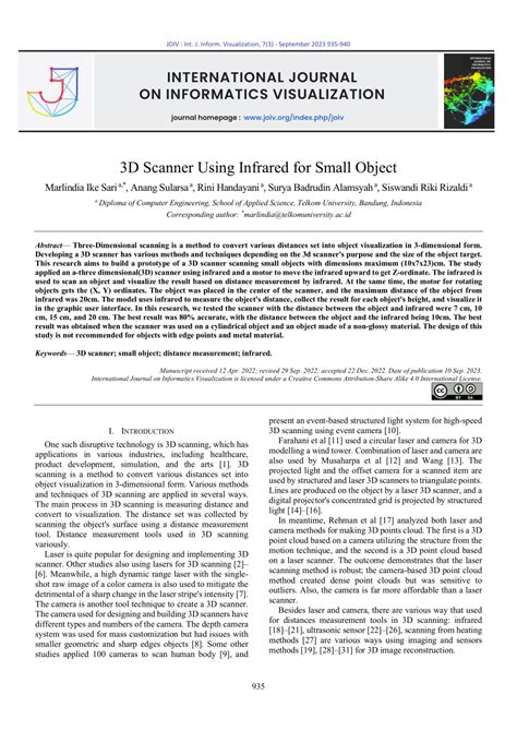 Pdf 3d Scanner Using Infrared For Small Object