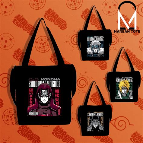 Marean Tote Naruto Anime Black Tote Bags Sling Crossbody Bag For Men